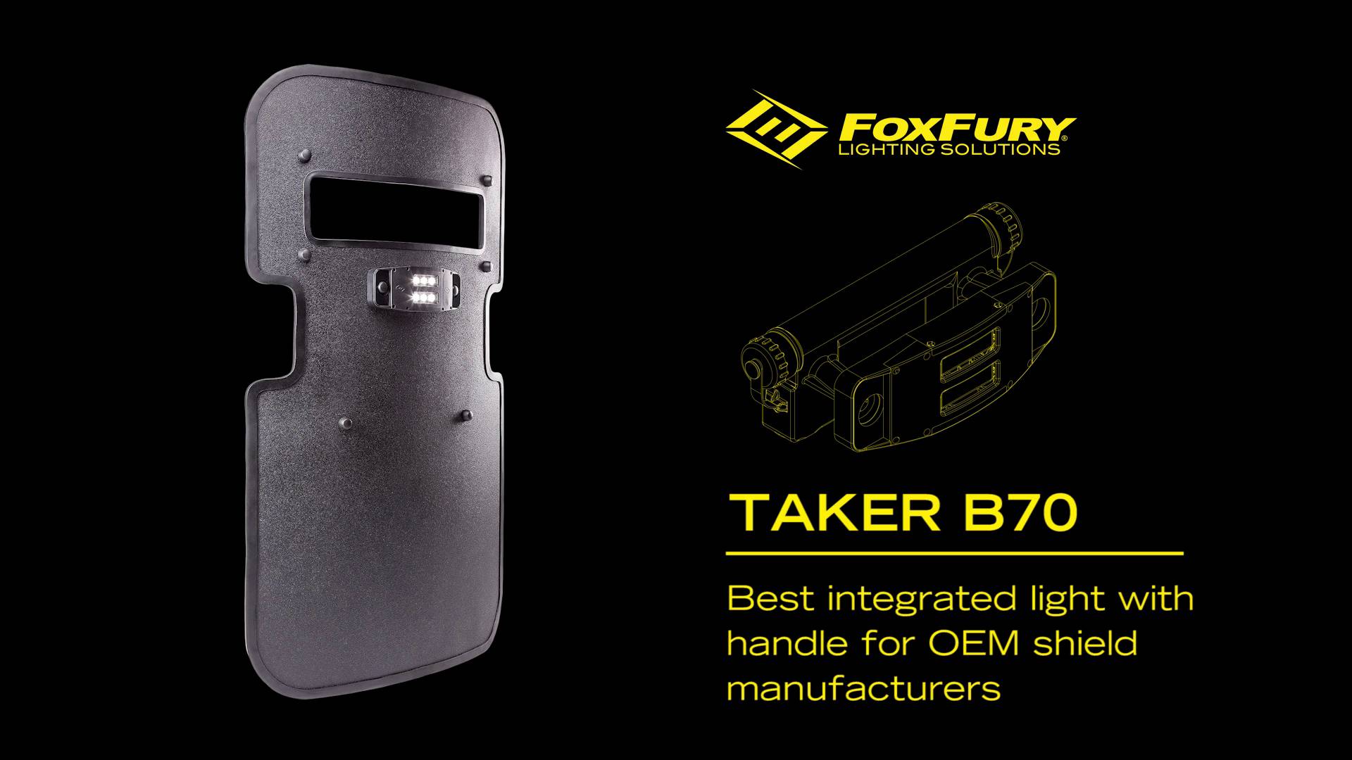 Taker B50 Ballistic Shield Light, IR & White | Foxfury Lighting Solutions
